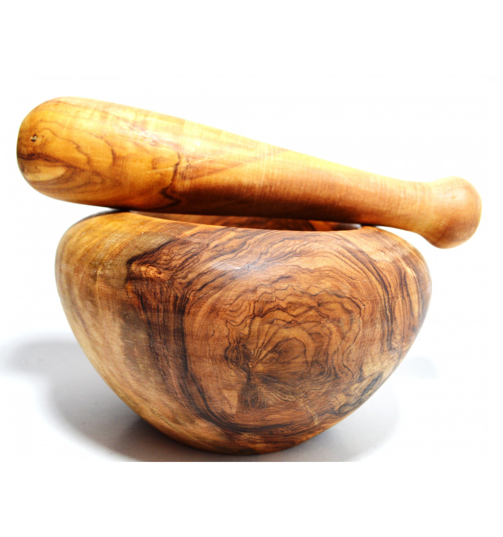 Mortaio bombato in Legno d'Olivo 15 CM